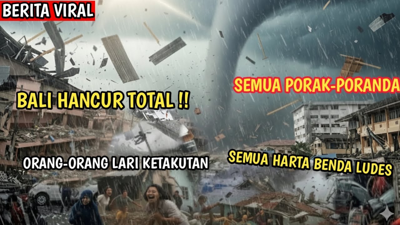 BALI HANCUR TOTAL ! BADAI DAHSYAT 195KM PERJAM DI BALI HARI INI 23 ...