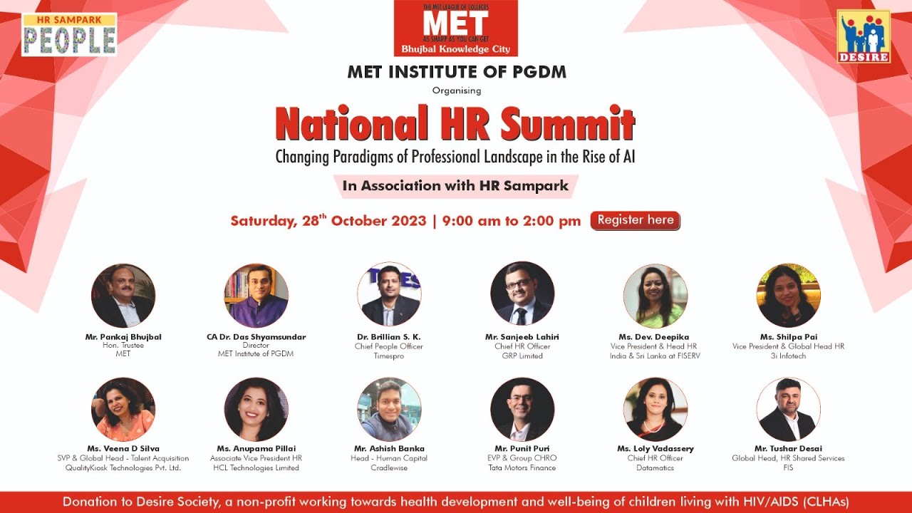 National HR Summit 2023 | MET PGDM | 28th OCT 2023 | 9:30 AM - YouTube
