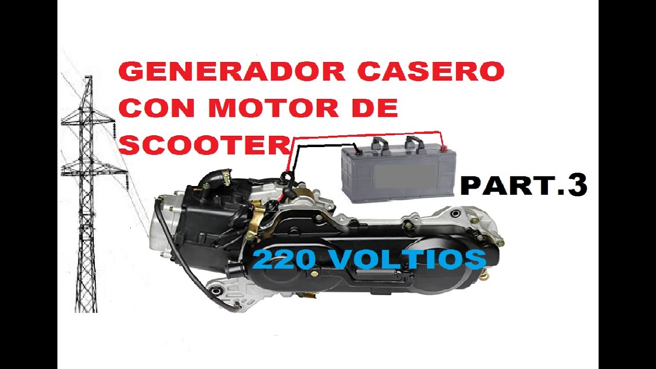 TERCERA parte GENERADOR electrico con MOTOR de moto - YouTube