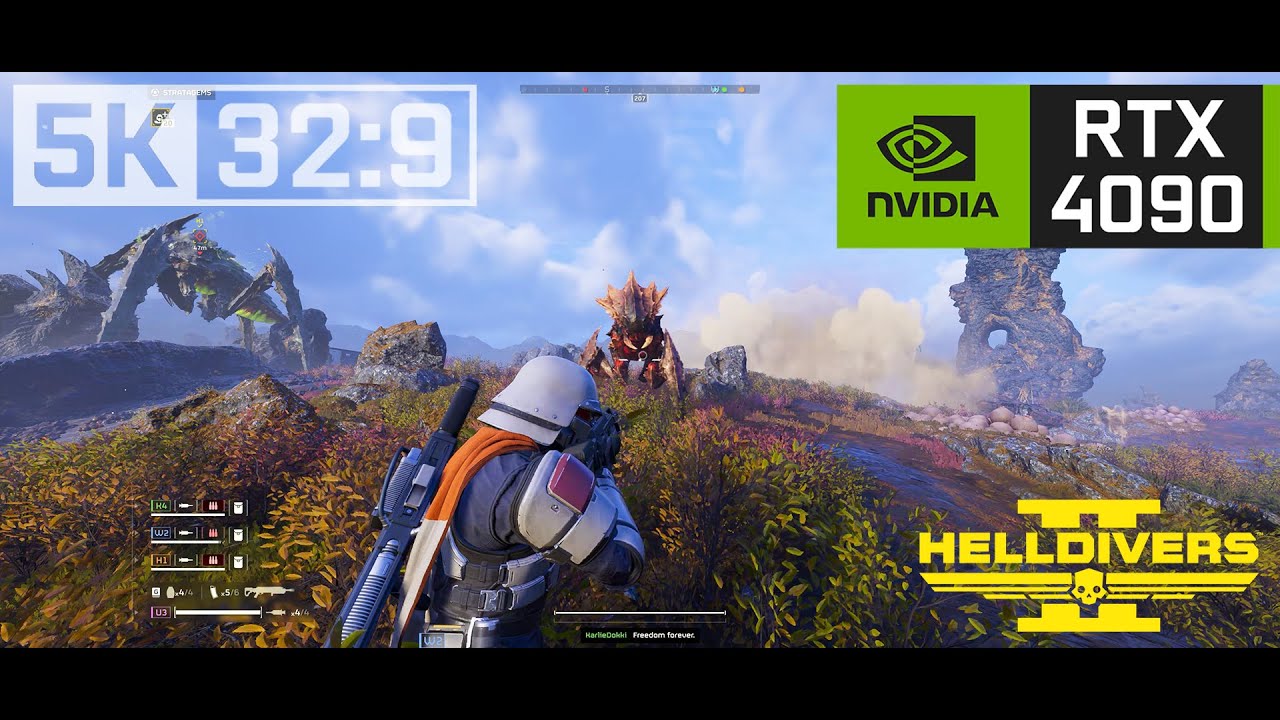 HELLDIVERS 2: R-36 Eruptor at Difficulty 9 | RTX 4090 | 32:9 ultrawide ...