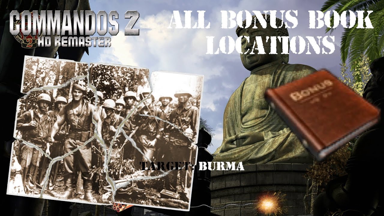 Target Burma All Bonus Book Locations - Commandos 2 HD Remaster - YouTube