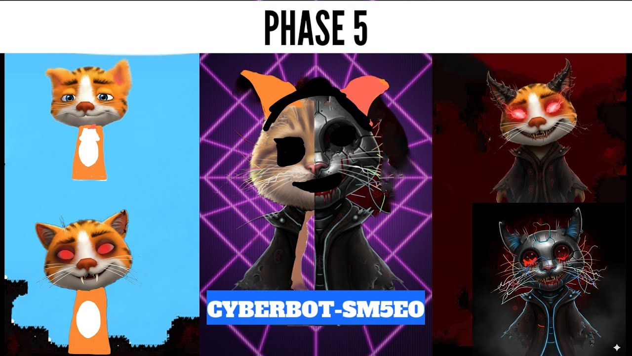 All Phases of Sprunki OC - Orange Cat Phase 5 - CyberBot-SM5EO - YouTube