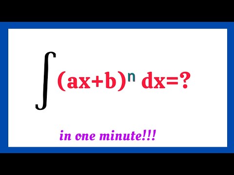 #integral of (ax+b)ⁿdx=? | integration - YouTube