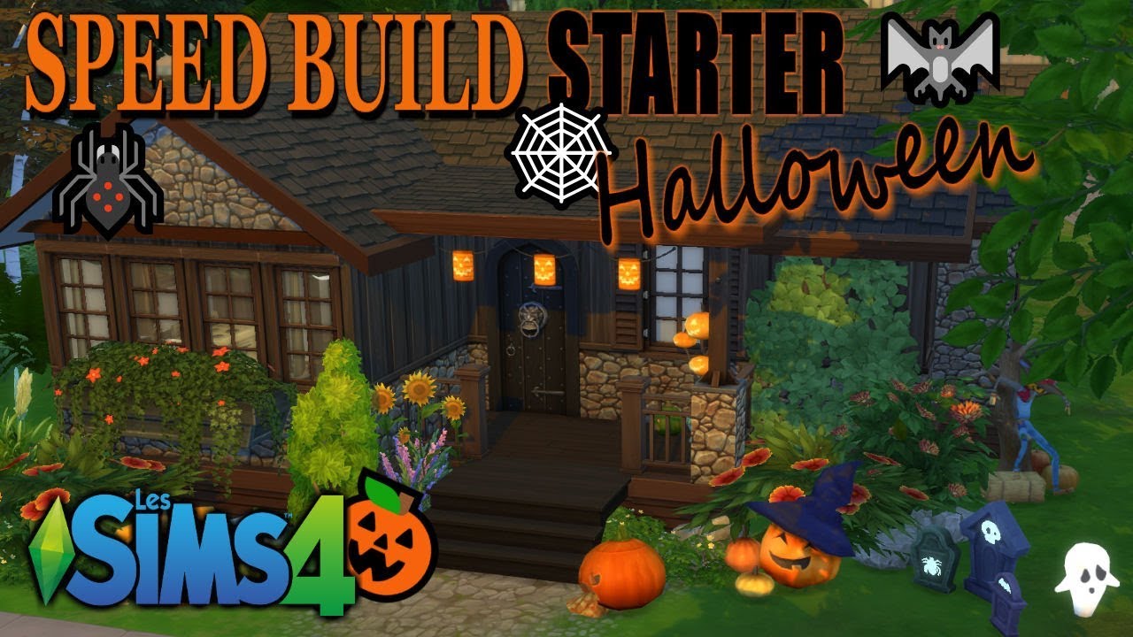 STARTER HOUSE HALLOWEEN 🎃👻 || SPEED BUILD SIMS 4 - YouTube