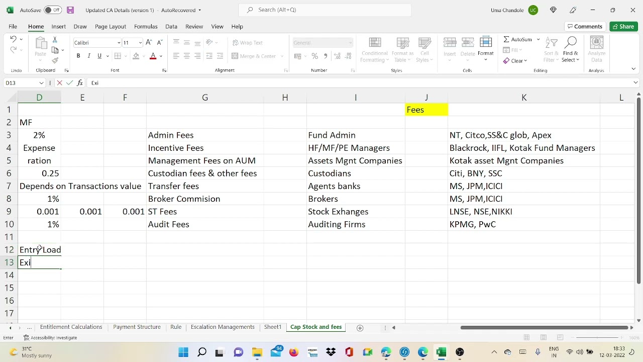 Fees calculations/Fees Allocation/Hedge fund accounting/Mutual Fund ...