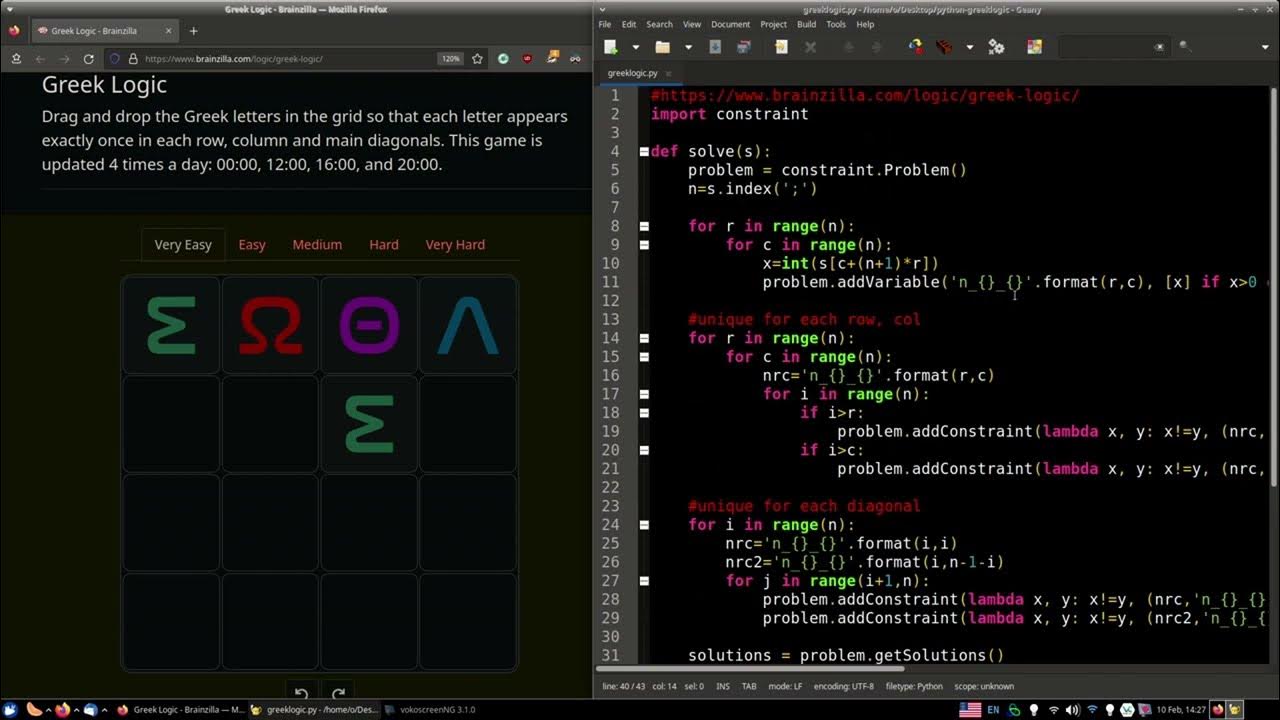 Greek Logic + python-constraint (★☆☆) - YouTube