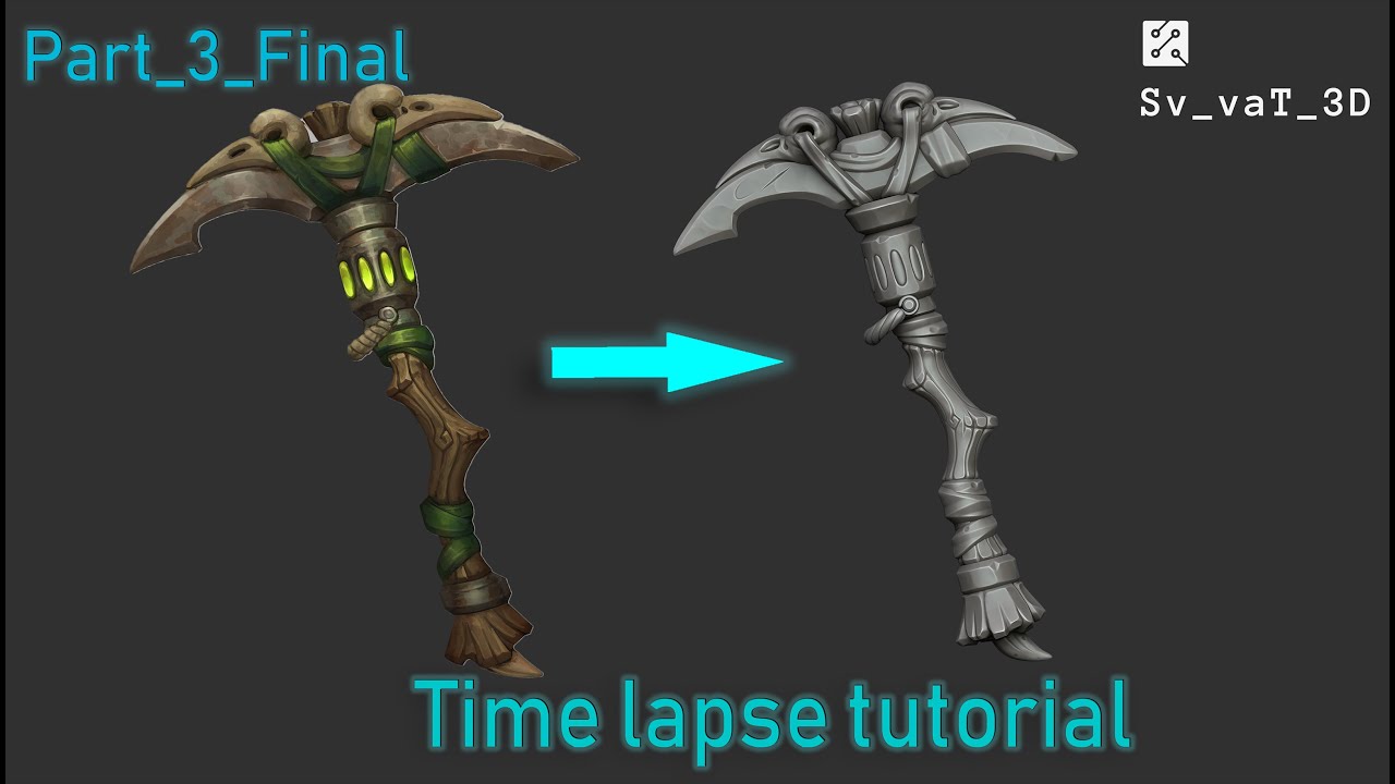 Stylized Pickaxe (part 3) FInal - YouTube