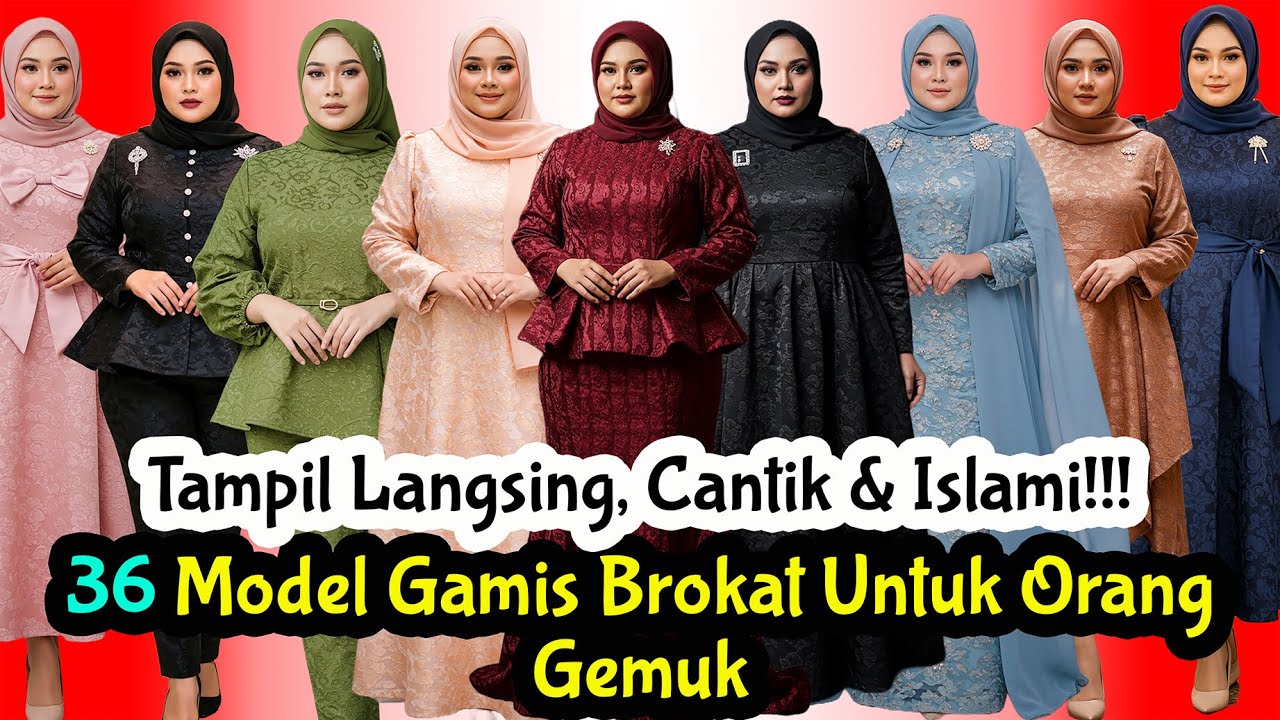 Model Gamis Brokat Untuk Orang Gemuk Agar Terlihat Kurus Dan Langsing ...