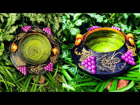 Newspaper Craft || Center piece || Best out of waste || recycling ...