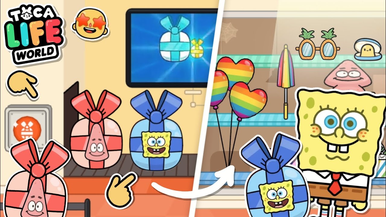 NEW SPONGEBOB GIFTS & NEW UPDATE 😱 || toca life world secrets!!⚡🌈 - YouTube
