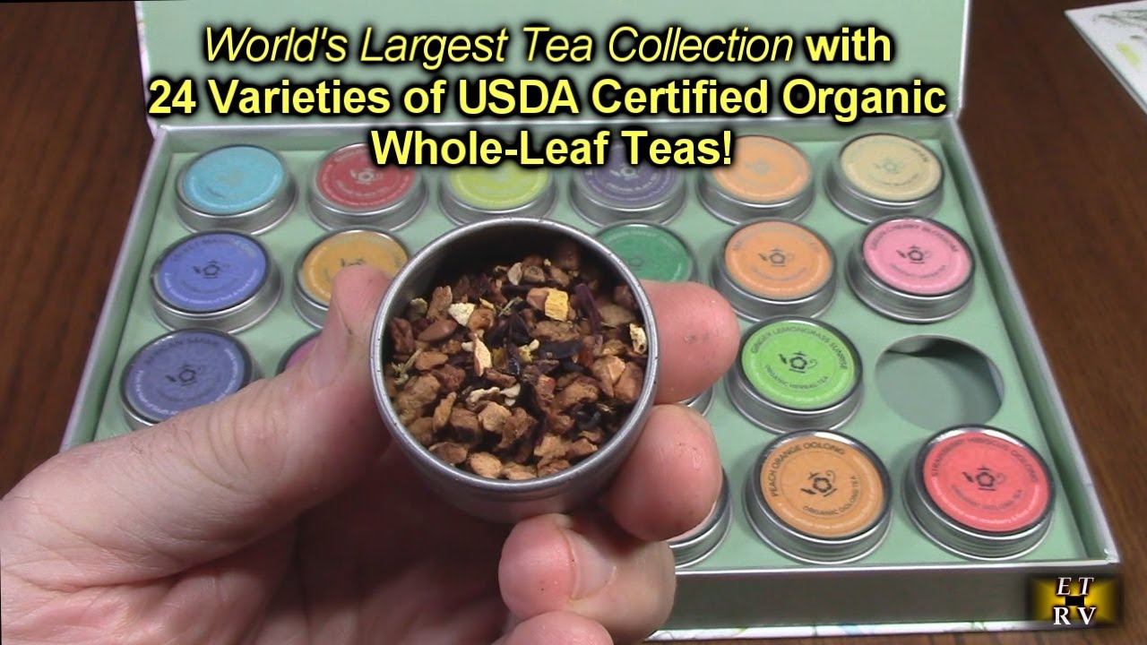 Teabloom Loose Leaf Tea Chest, 24 Varieties of USDA Certified Organic ...