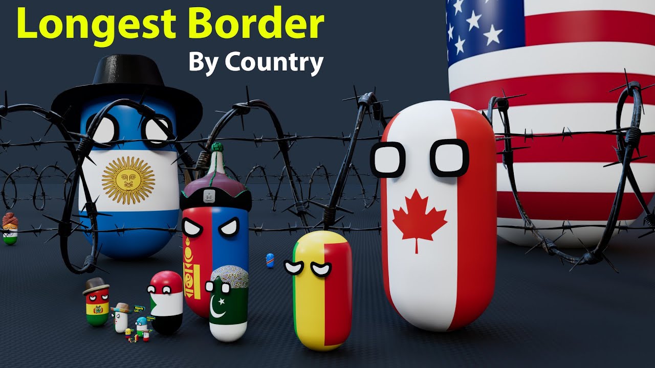 Country scaled by Shared Border 2023 | longest border by country - YouTube