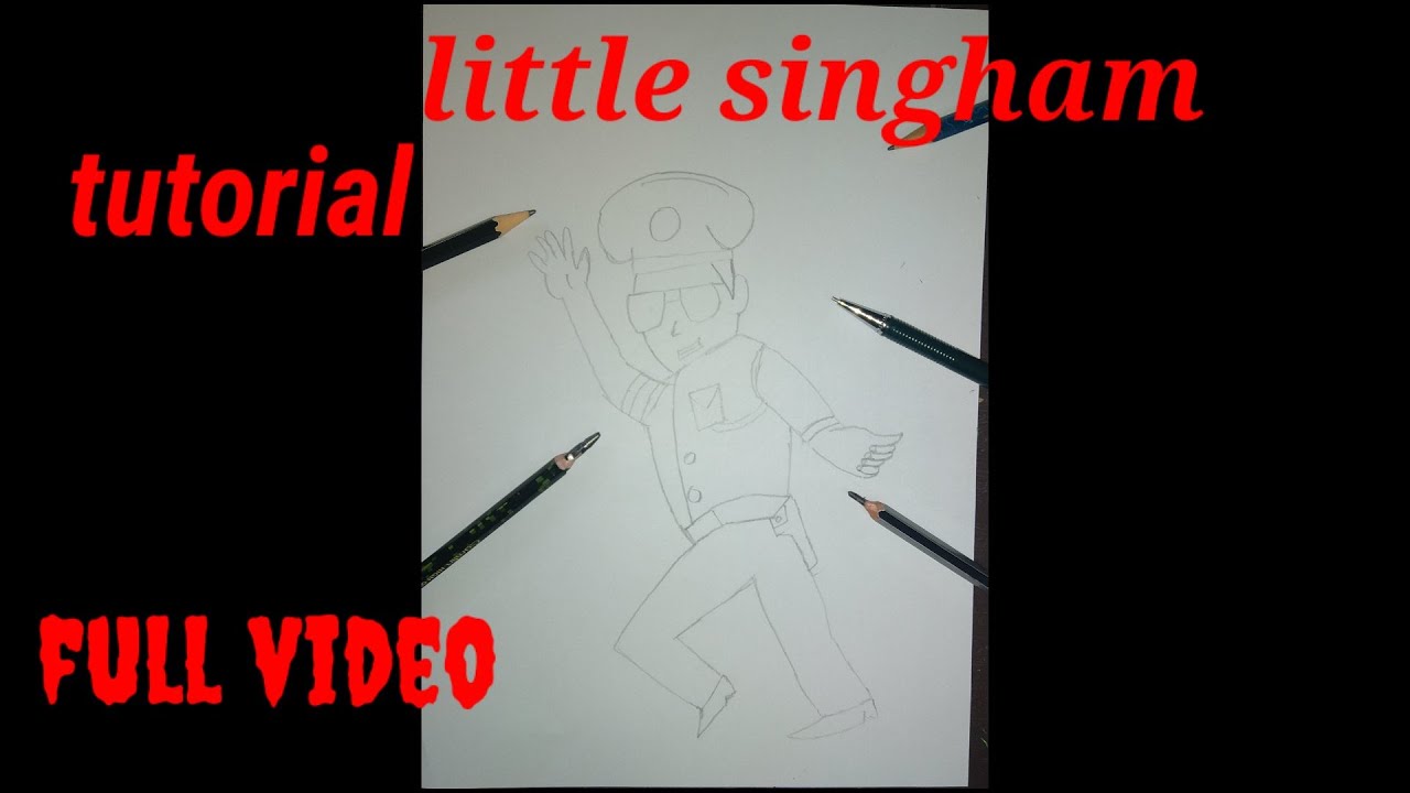 How to draw little singham outline| full tutorial| step by step - YouTube