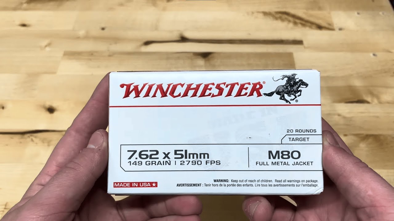 Unboxing Winchester 7.62x51mm M80 149gr 2790fps Full Metal Jacket ...