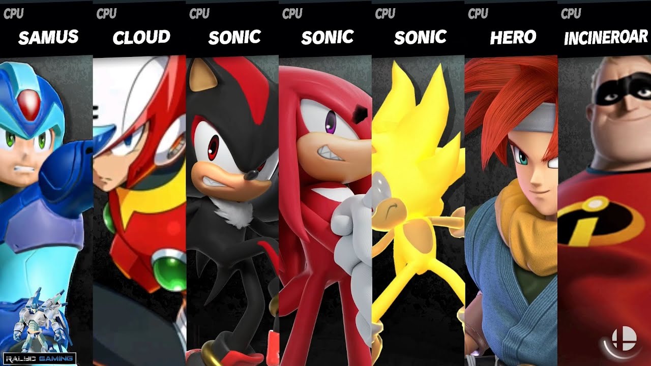 Mega Man X vs Zero vs Shadow vs Knuckles vs Super Sonic vs Chrono vs Mr ...