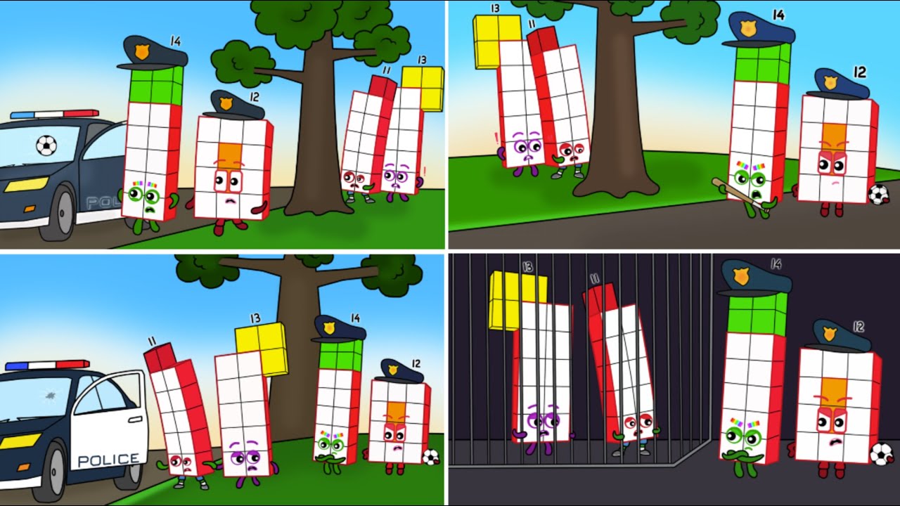 Compilation, Numberblocks 11 13 breaking police car windows ...