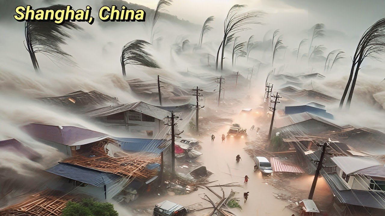 Bebinca, The strongest typhoon in 75 years hit Shanghai, China, with ...