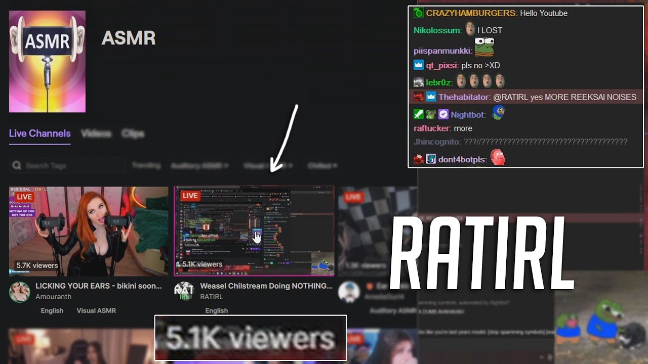 RATIRL becomes a top ASMR streamer - YouTube