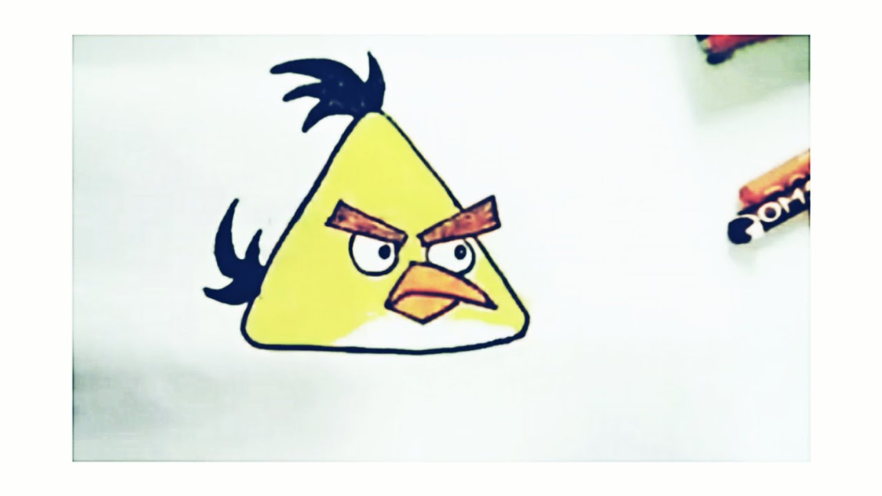 How to draw Chuck Yellow Angry Bird Easy - YouTube