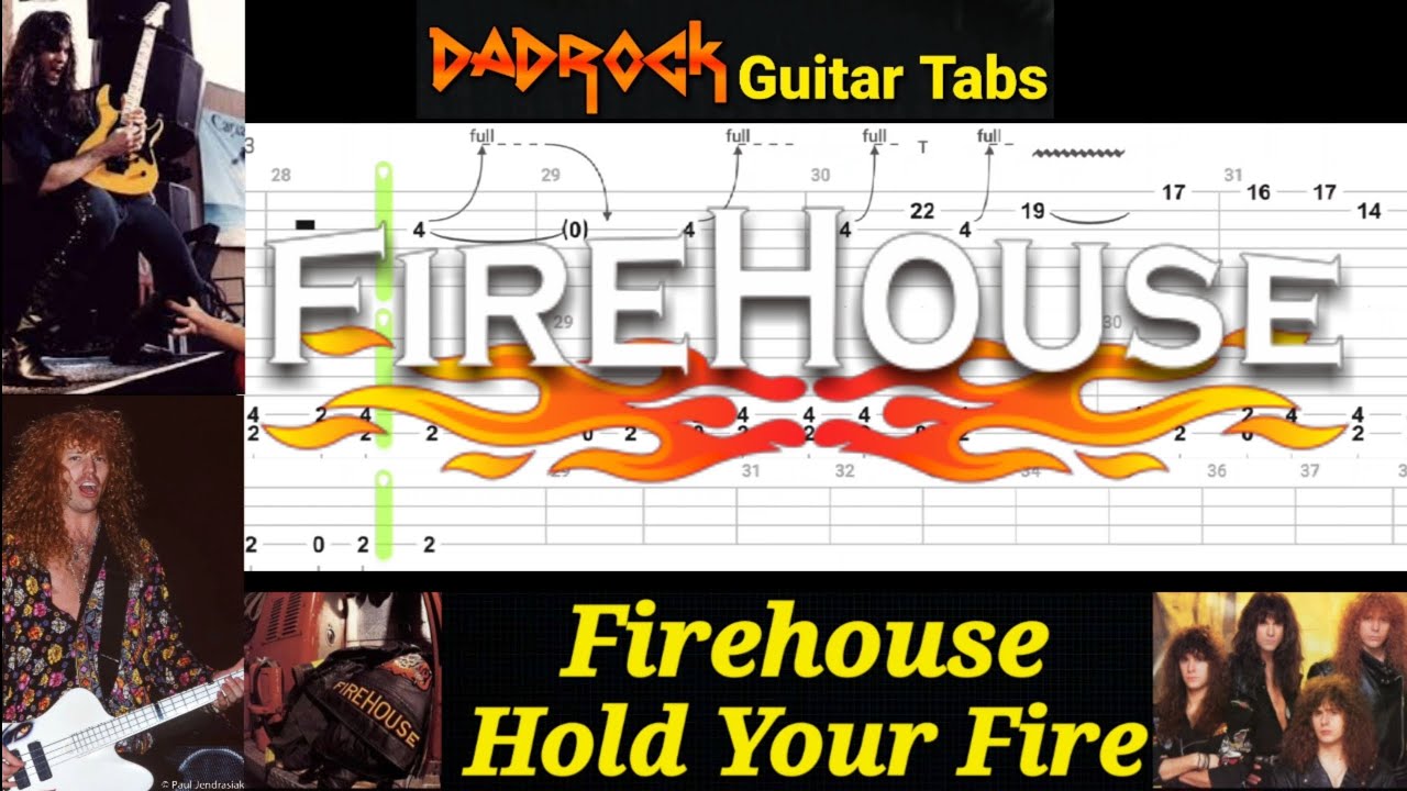 Hold Your Fire - Firehouse - Guitar + Bass TABS Lesson - YouTube