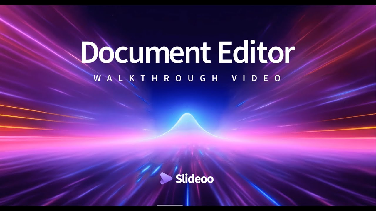 Document Editor Walkthrough Video - Slideoo AI - YouTube
