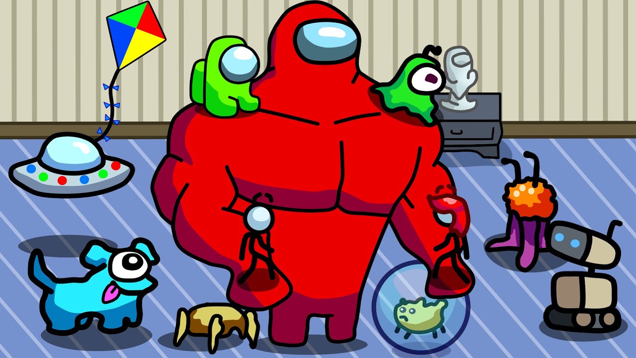 Among Us Every day life pets and Buff crewmate Animation - YouTube