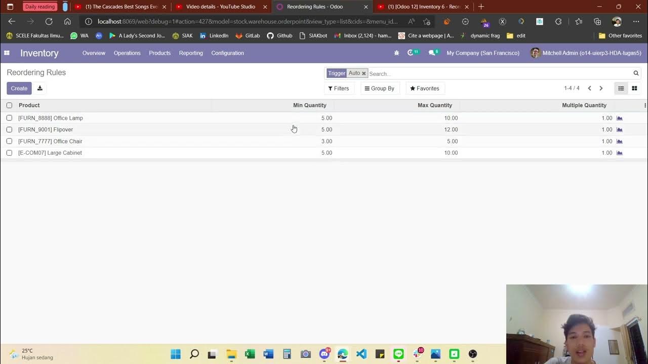 Tutorial Odoo 14 Community Edition: Reordering Rules - YouTube