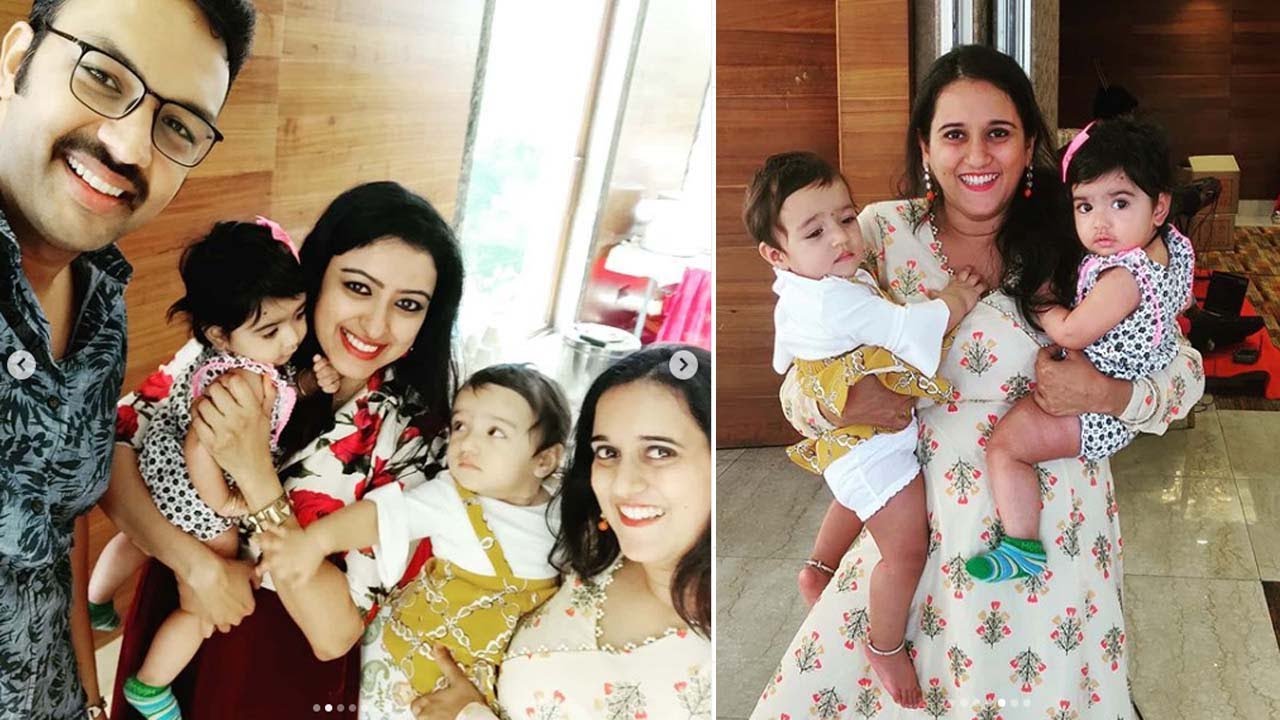 Actor Amit And Ganesh Family Meetup With Cute Babies | Nisha Ganesh And ...