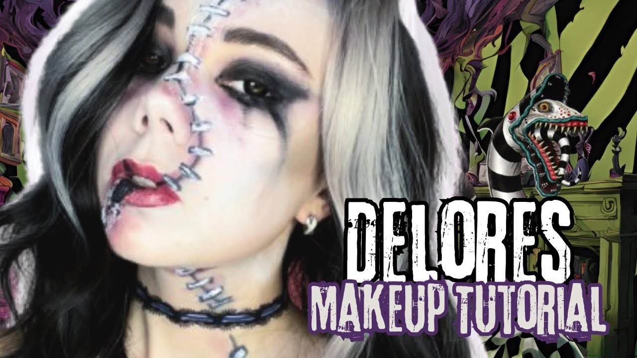Delores Beetlejuice Halloween makeup tutorial - YouTube
