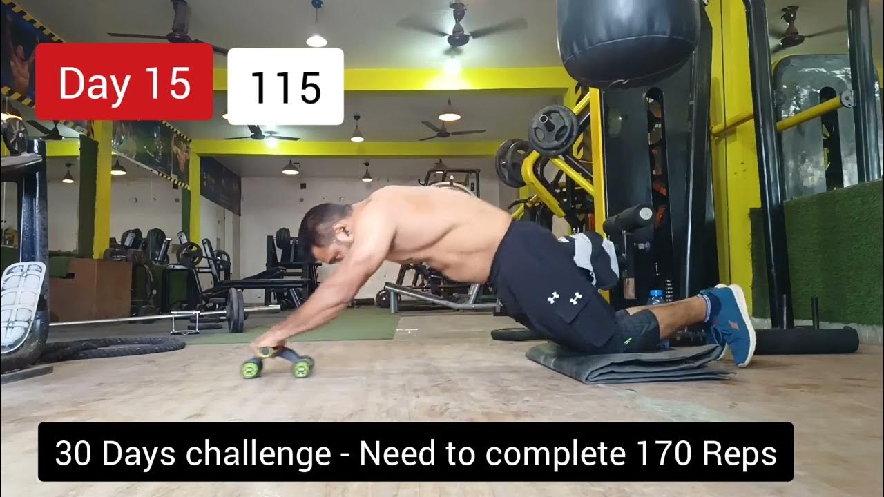 Day 15 - 30 days Abs workout Challenge with Abs wheel roller - YouTube