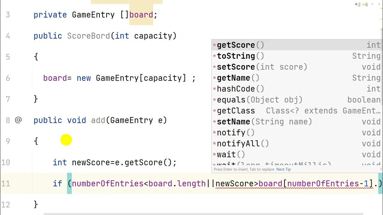 Datastructure Lab3 Scoreboard With Add Method Part 2 Youtube