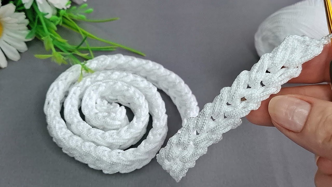 Easy crochet bag handle, cord making ️Tığ işi kolay örgü çanta sapı ...