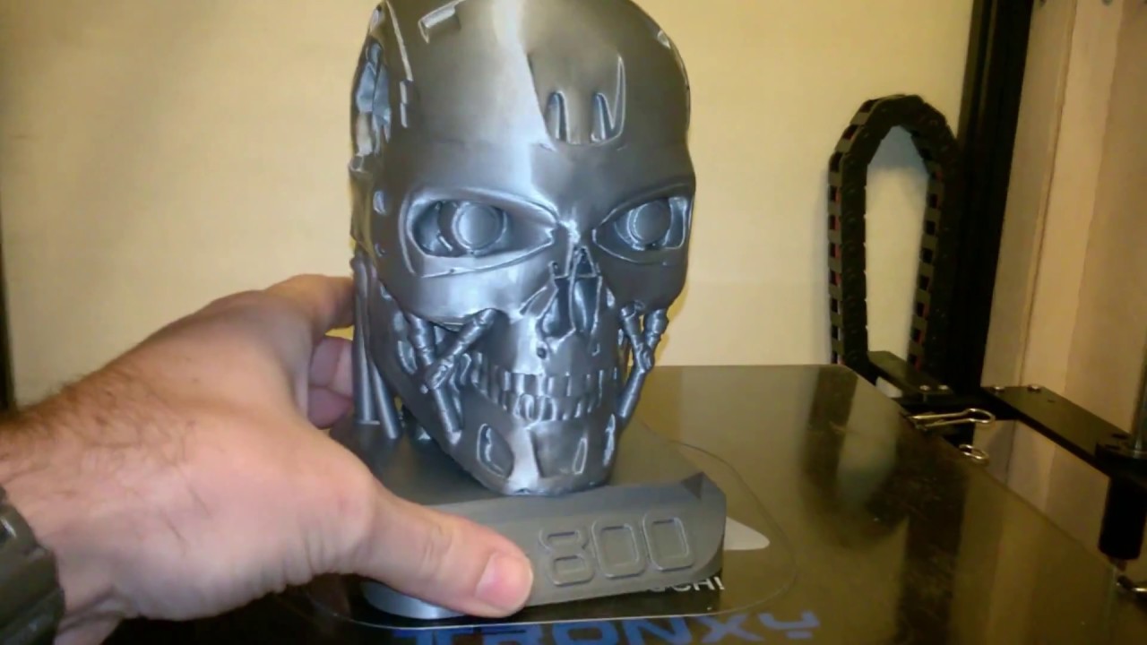 3D printed Terminator T 800 head - YouTube