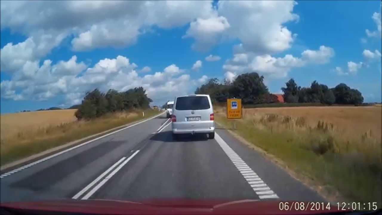 Danish solution to slow down traffic on road while working - YouTube