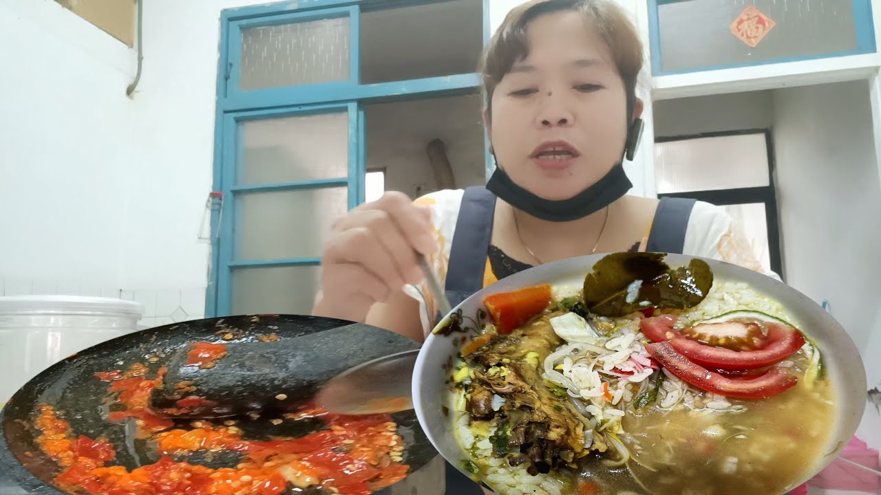 MUKBANG SOP AYAM SAMBAL MENTAH MASAK UDANG SAUS PEDAS SEGER BANGET - YouTube