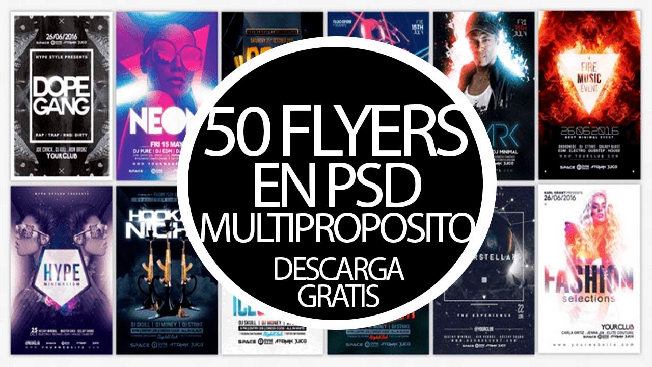 PACK DE 50 FLYERS EN PSD MULTIPROPOSITO PARA DESCARGAR Y EDITAR GRATIS ...