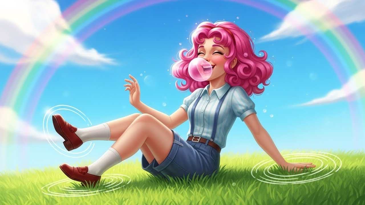 **BUBBLEGUM BETTY Floats Away! 🍬🎈 Chewing Gum Song for Kids** - YouTube