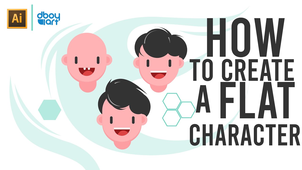 How to draw a flat design character in Adobe illustrator 2020. Step by ...