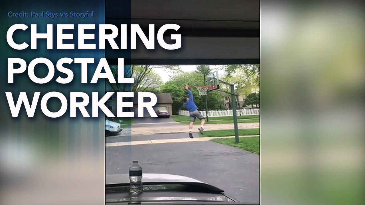Postal Worker Cheers on Teen Basketball Player - YouTube