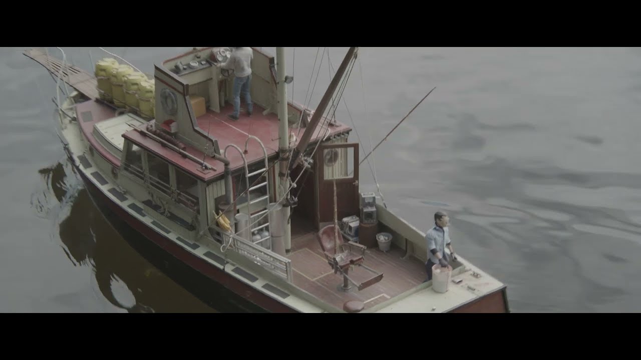 ORCA from 1975s JAWS version 1 model boat on the lake, NECA scale - YouTube