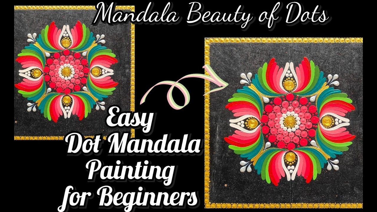 Easy dot mandala painting tutorial for beginners.Time-lapse.How to ...