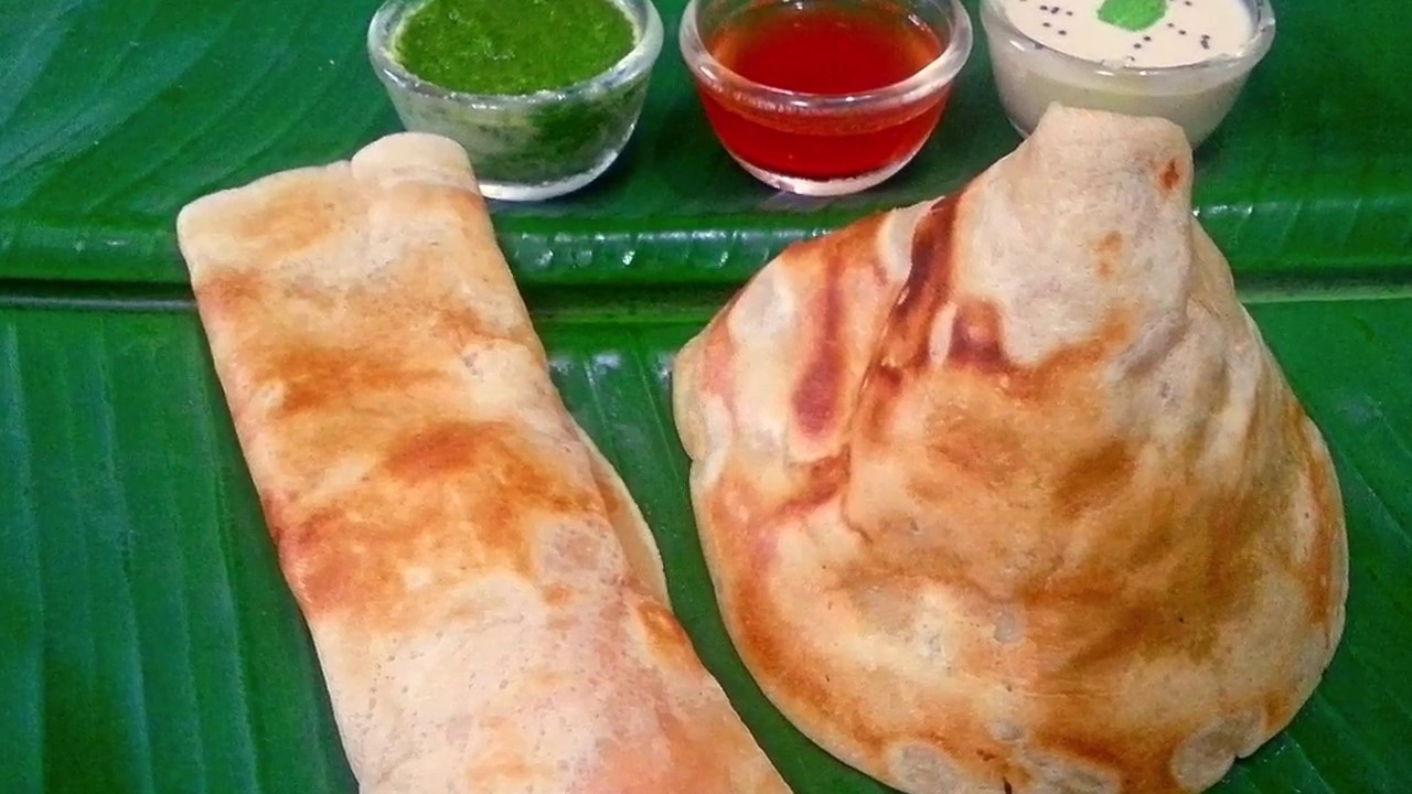 ‪ऐसे बनाये बिना चावल और दाल भिगोये‬ आटा डोसा-How To Make Instant Aata ...