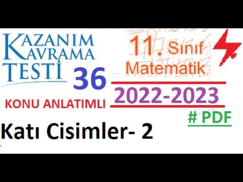 11. Sınıf | Kazanım Testi 36 | Katı Cisimler 2 | 2023 2024 | MEB | EBA | OGM Materyal | math