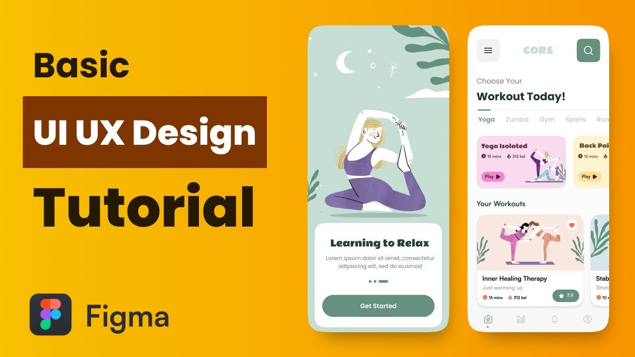 Part 2 - Basic UI UX Beginner Tutorial (Yoga App) - YouTube