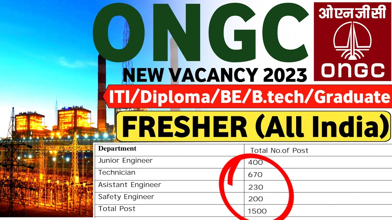 ONGC Recruitment 2023 | POST: 1340 | ONGC Vacancy | ONGC Job Vacancy ...