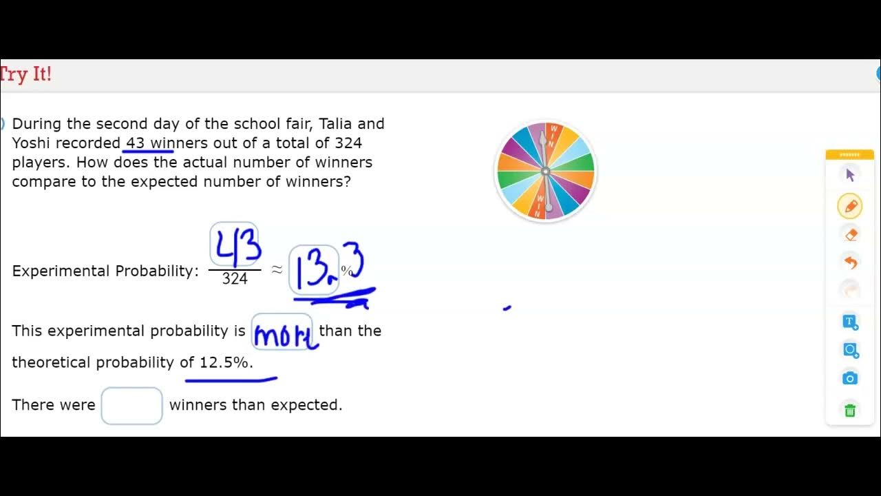7-4 Compare Theoretical and Experimental Probabilty - YouTube