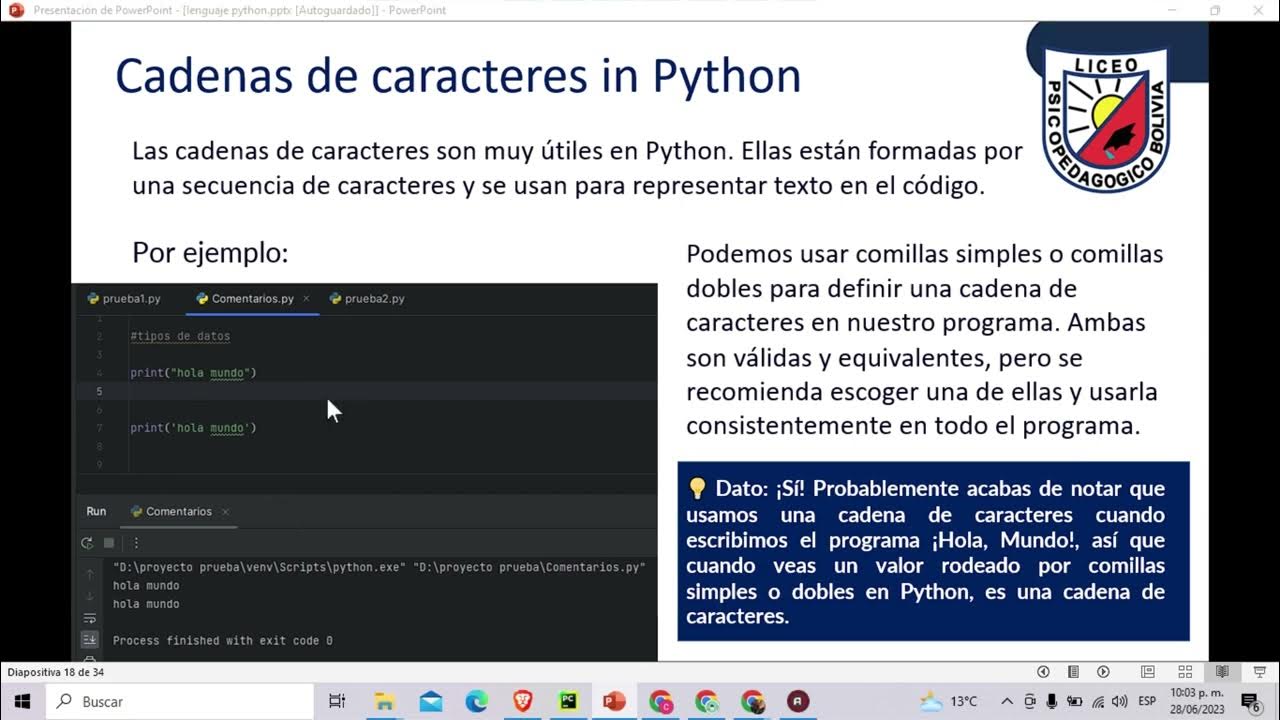sesión#3 Tipos de datos y entradas y salidas lenguaje de programación Python en PyCharm - YouTube