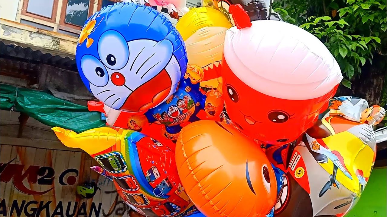 Balonku Ada Lima 💞 Balon Karakter Doraemon dan Balon Karakter Upin-ipin ...