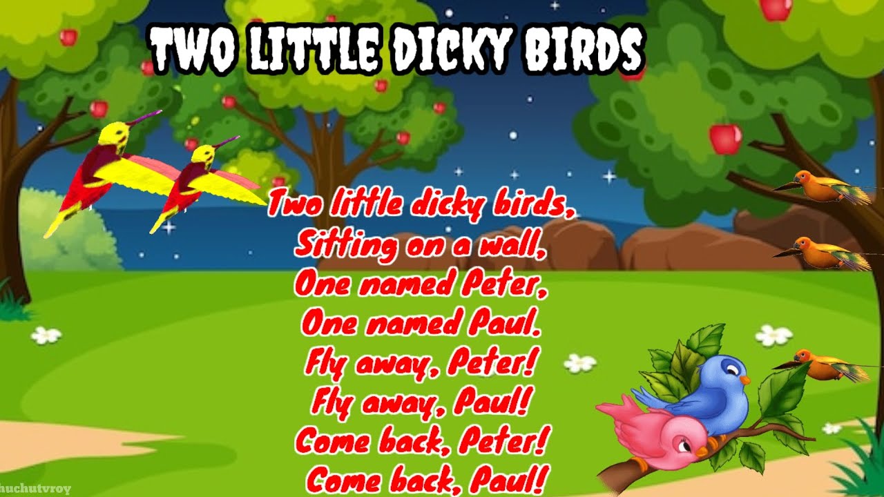 Two Little Dicky Birds English Rhymes || nursery rhymes for babies ...