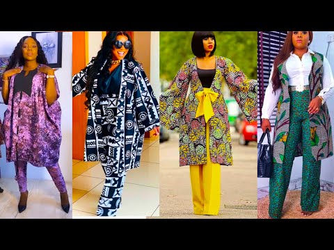 Ankara Trousers & Top Styles for Ladies | Beautiful & Elegant Kimono Shirt & Trousers Styles